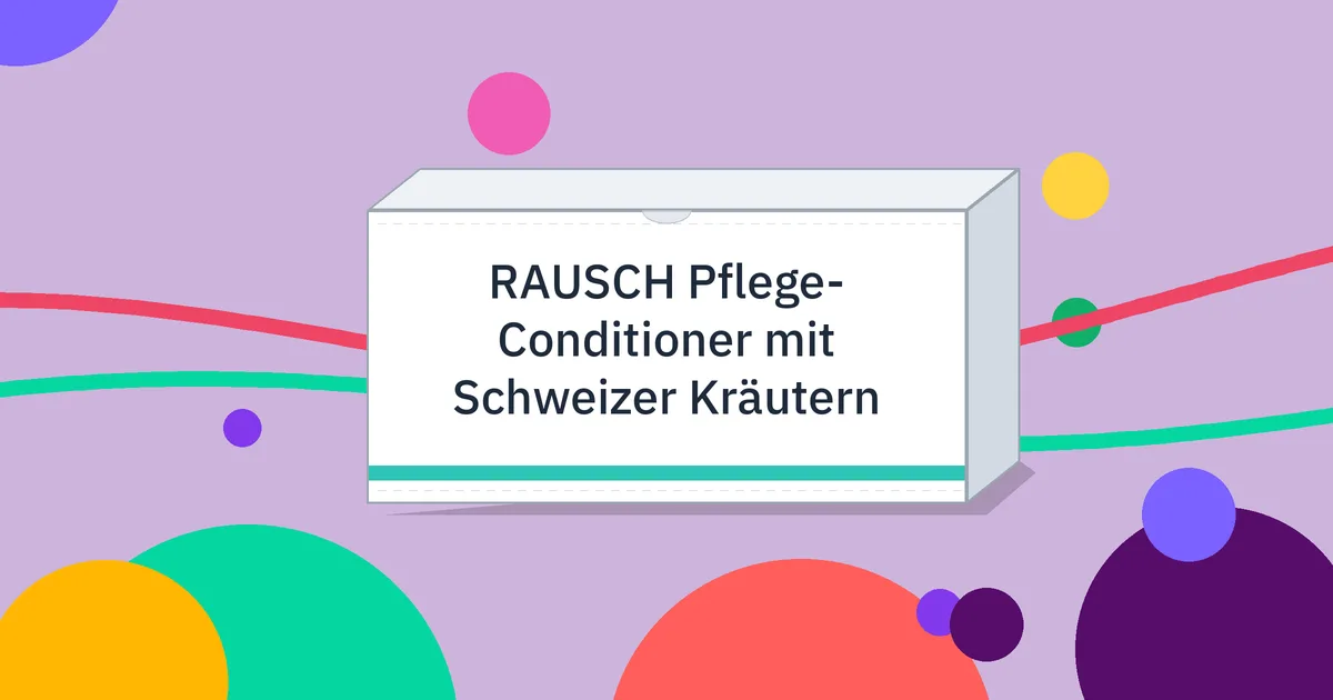 Symbolbild: Packung mit der Aufschrift RAUSCH Pflege-Conditioner mit Schweizer Kräutern (PZN 18742535) – Verfügbarkeit und Bezug in Apotheken in Frankfurt am Main