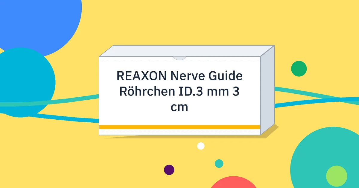 Symbolbild: Packung mit der Aufschrift REAXON Nerve Guide Röhrchen ID.3 mm 3 cm (PZN 10204459) – Verfügbarkeit und Bezug in Apotheken in Frankfurt am Main