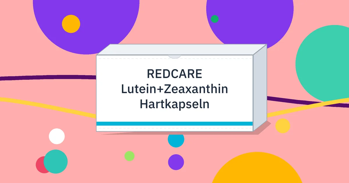 Symbolbild: Packung mit der Aufschrift REDCARE Lutein+Zeaxanthin Hartkapseln (PZN 20032367) – Verfügbarkeit und Bezug in Apotheken in Frankfurt am Main