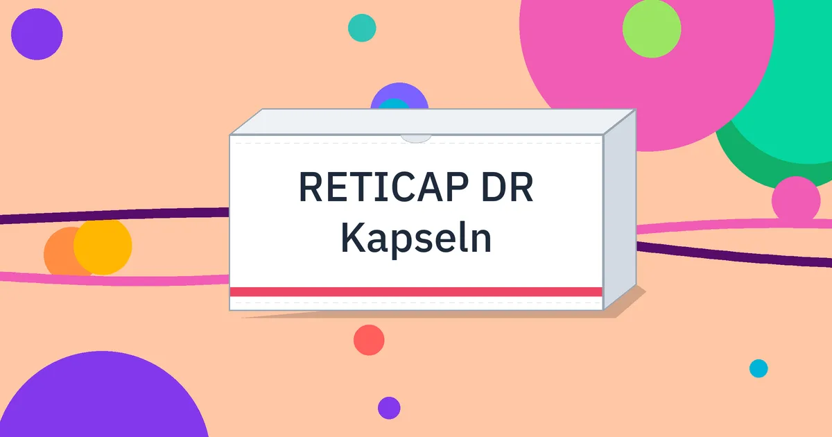 Symbolbild: Packung mit der Aufschrift RETICAP DR Kapseln (PZN 13986907) – Verfügbarkeit und Bezug in Apotheken in Frankfurt am Main