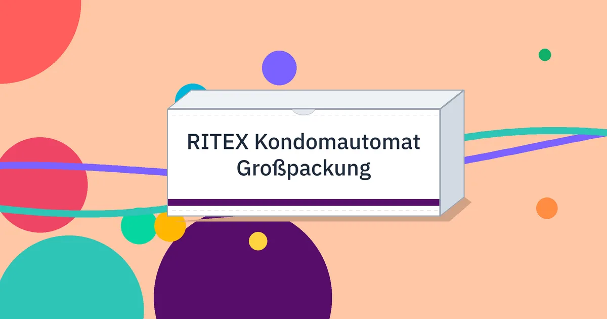 Symbolbild: Packung mit der Aufschrift RITEX Kondomautomat Großpackung (PZN 14440317) – Verfügbarkeit und Bezug in Apotheken in Frankfurt am Main