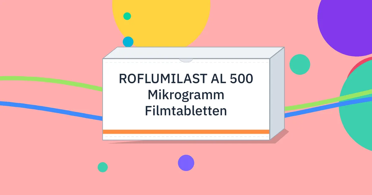 Symbolbild: Packung mit der Aufschrift ROFLUMILAST AL 500 Mikrogramm Filmtabletten (PZN 16151971) – Verfügbarkeit und Bezug in Apotheken in Frankfurt am Main
