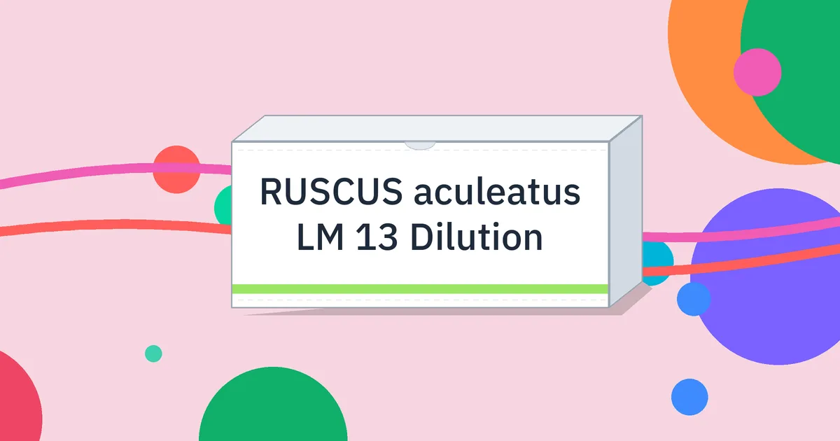 Symbolbild: Packung mit der Aufschrift RUSCUS aculeatus LM 13 Dilution (PZN 13173268) – Verfügbarkeit und Bezug in Apotheken in Frankfurt am Main