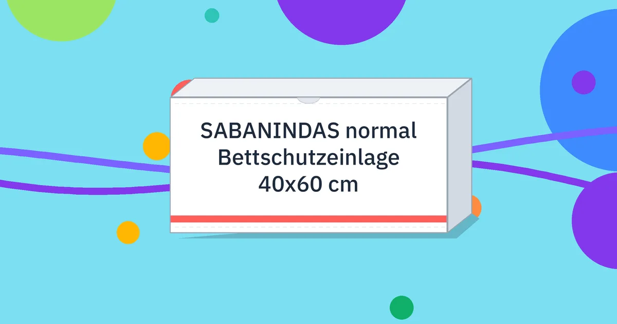 Symbolbild: Packung mit der Aufschrift SABANINDAS normal Bettschutzeinlage 40x60 cm (PZN 11132710) – Verfügbarkeit und Bezug in Apotheken in Frankfurt am Main