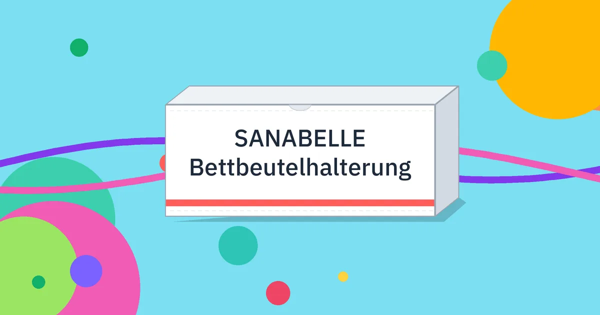 Symbolbild: Packung mit der Aufschrift SANABELLE Bettbeutelhalterung (PZN 14160670) – Verfügbarkeit und Bezug in Apotheken in Frankfurt am Main