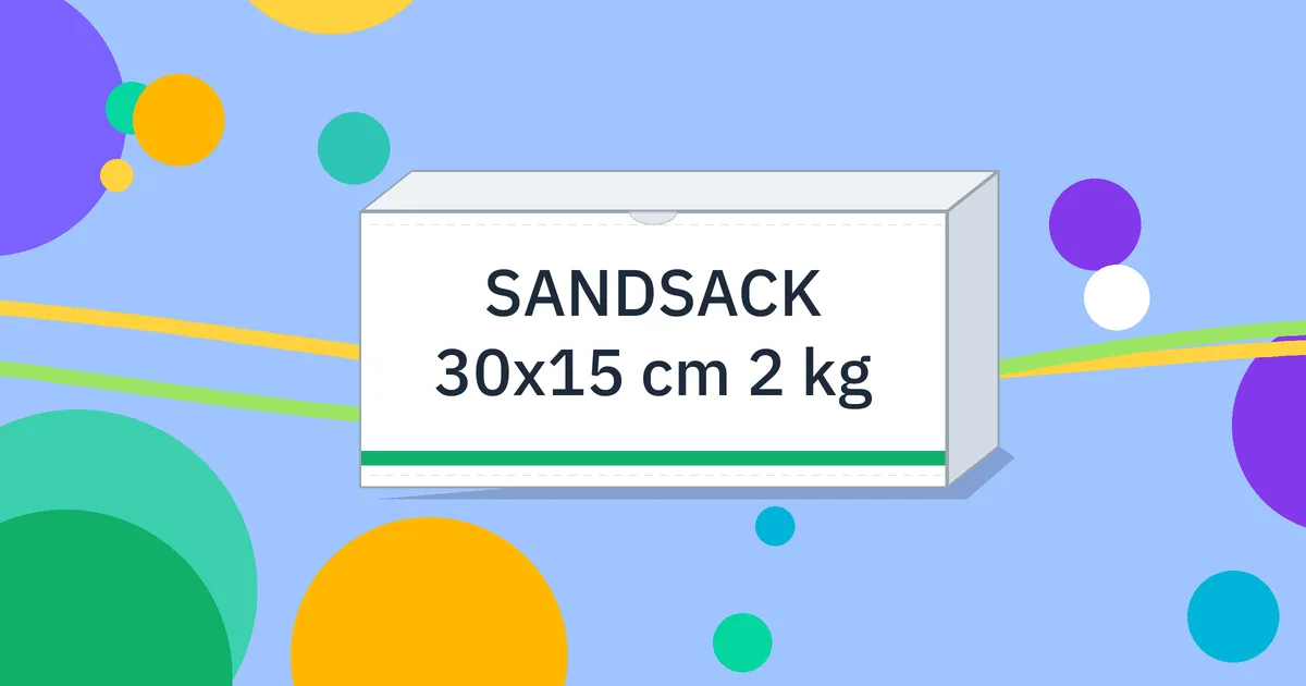 Symbolbild: Packung mit der Aufschrift SANDSACK 30x15 cm 2 kg (PZN 04849442) – Verfügbarkeit und Bezug in Apotheken in Frankfurt am Main