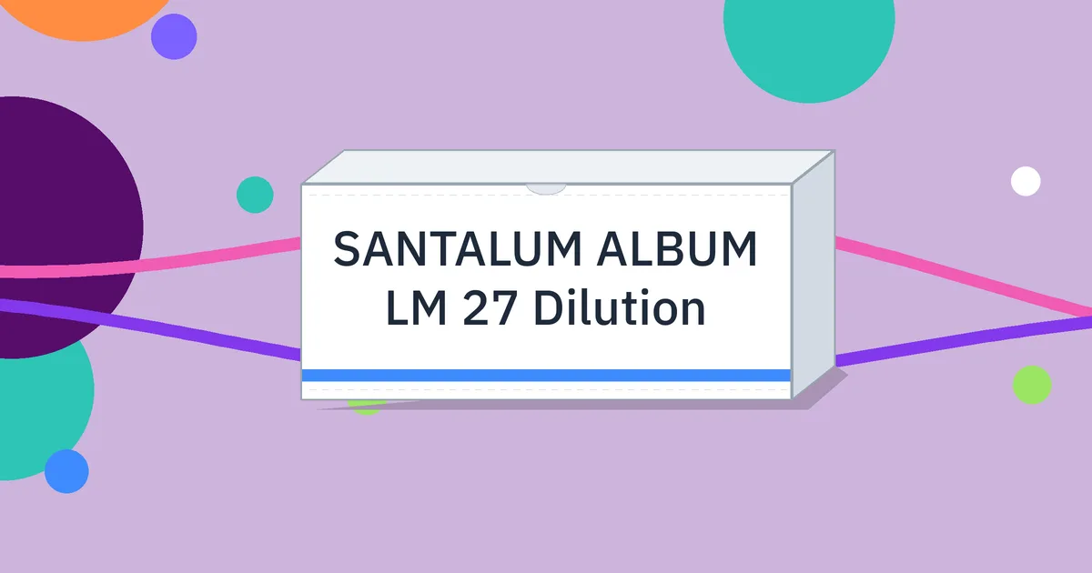 Symbolbild: Packung mit der Aufschrift SANTALUM ALBUM LM 27 Dilution (PZN 13684796) – Verfügbarkeit und Bezug in Apotheken in Frankfurt am Main