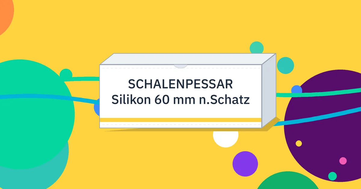 Symbolbild: Packung mit der Aufschrift SCHALENPESSAR Silikon 60 mm n.Schatz (PZN 03672007) – Verfügbarkeit und Bezug in Apotheken in Frankfurt am Main