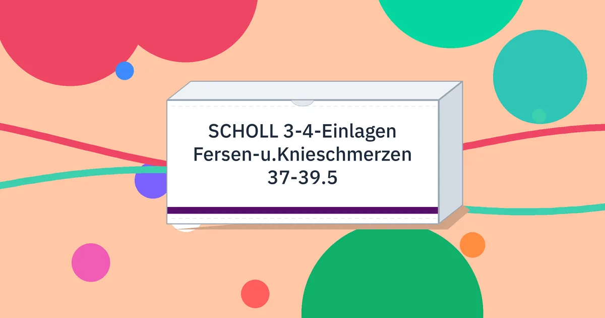 Symbolbild: Packung mit der Aufschrift SCHOLL 3-4-Einlagen Fersen-u.Knieschmerzen 37-39.5 (PZN 16388029) – Verfügbarkeit und Bezug in Apotheken in Frankfurt am Main