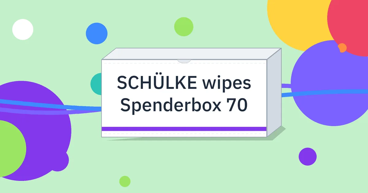 Symbolbild: Packung mit der Aufschrift SCHÜLKE wipes Spenderbox 70 (PZN 10308667) – Verfügbarkeit und Bezug in Apotheken in Frankfurt am Main