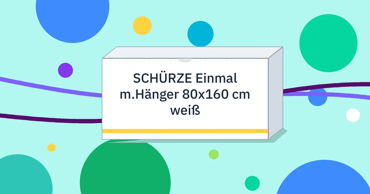 Symbolbild: Packung mit der Aufschrift SCHÜRZE Einmal m.Hänger 80x160 cm weiß (PZN 10414085) – Verfügbarkeit und Bezug in Apotheken in Frankfurt am Main