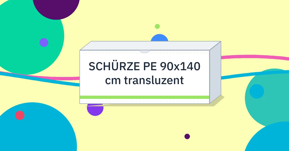 Symbolbild: Packung mit der Aufschrift SCHÜRZE PE 90x140 cm transluzent (PZN 07601091) – Verfügbarkeit und Bezug in Apotheken in Frankfurt am Main