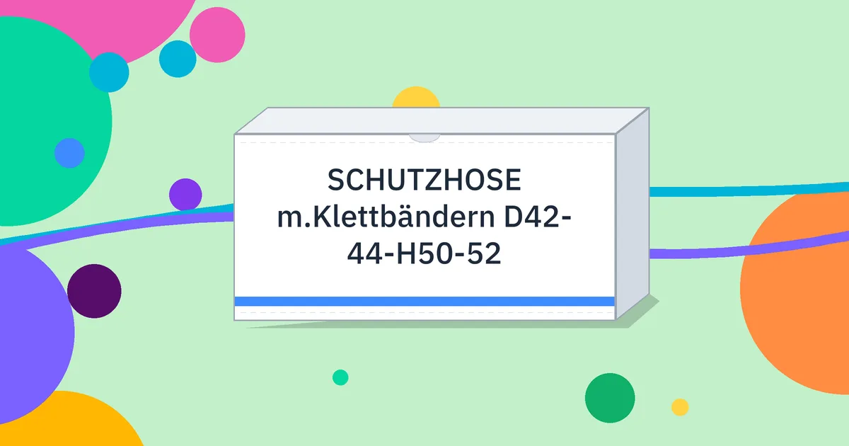 Symbolbild: Packung mit der Aufschrift SCHUTZHOSE m.Klettbändern D42-44-H50-52 (PZN 04382777) – Verfügbarkeit und Bezug in Apotheken in Frankfurt am Main