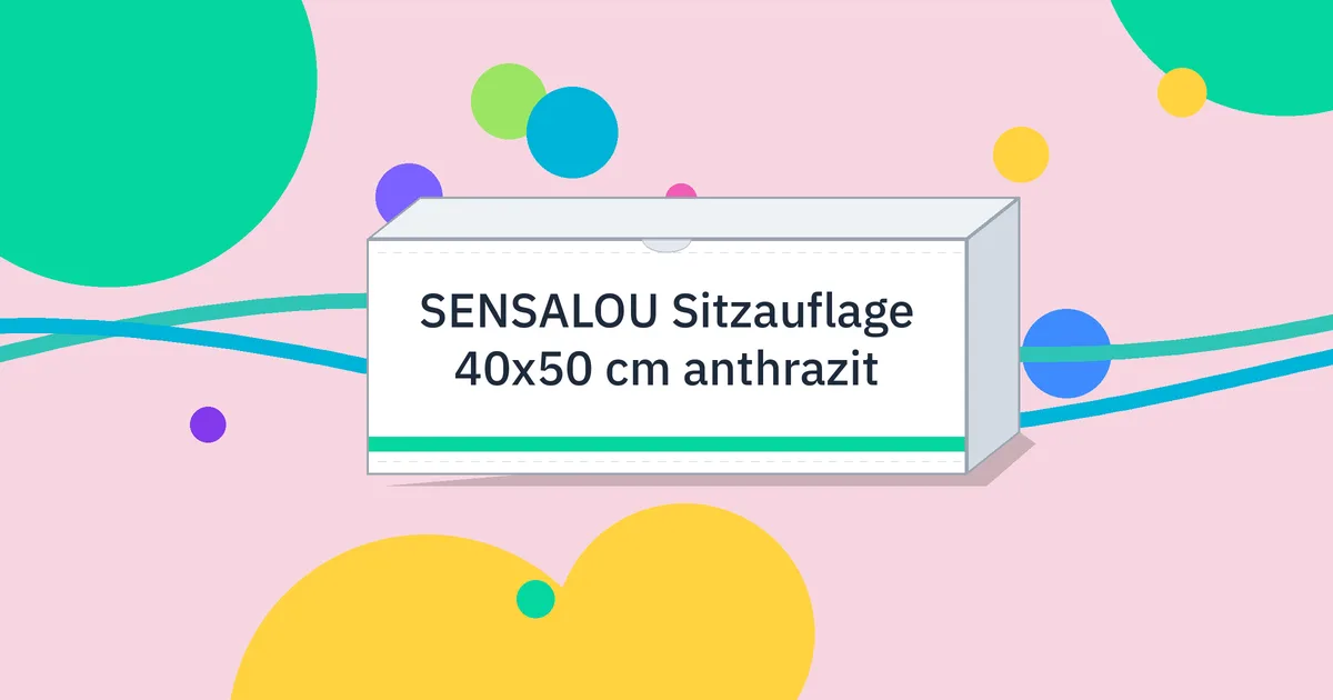 Symbolbild: Packung mit der Aufschrift SENSALOU Sitzauflage 40x50 cm anthrazit (PZN 19427617) – Verfügbarkeit und Bezug in Apotheken in Frankfurt am Main