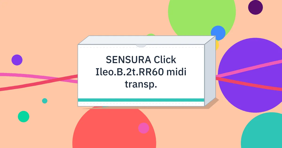 Symbolbild: Packung mit der Aufschrift SENSURA Click Ileo.B.2t.RR60 midi transp. (PZN 03098376) – Verfügbarkeit und Bezug in Apotheken in Frankfurt am Main