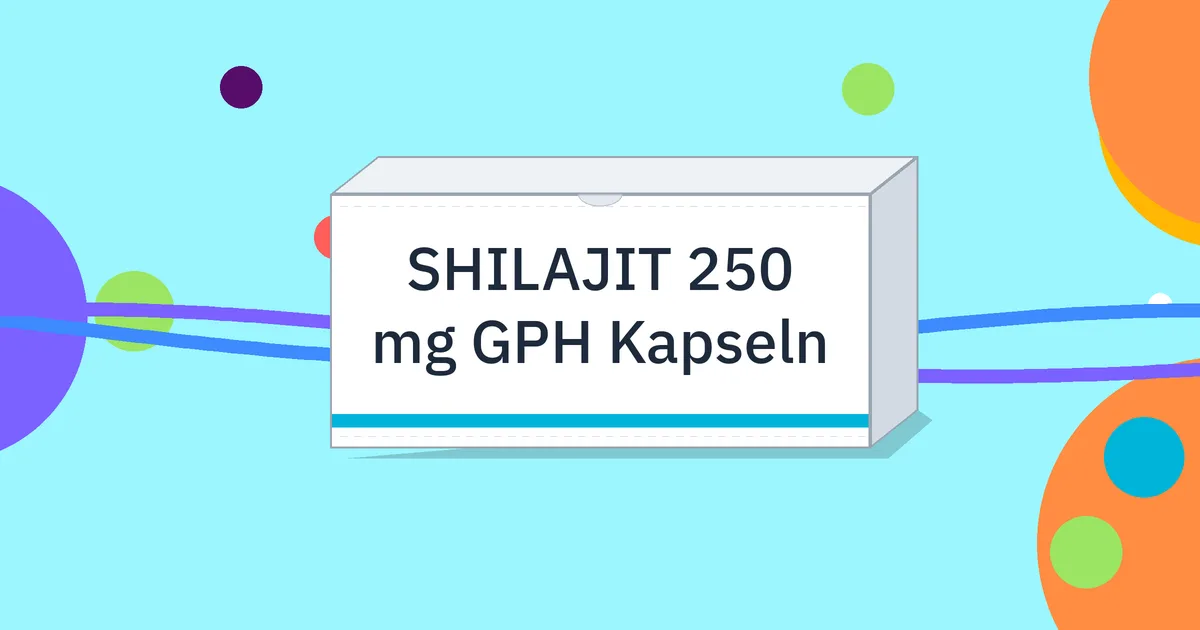 Symbolbild: Packung mit der Aufschrift SHILAJIT 250 mg GPH Kapseln (PZN 20808589) – Verfügbarkeit und Bezug in Apotheken in Frankfurt am Main