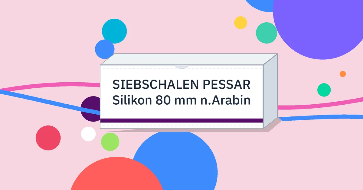 Symbolbild: Packung mit der Aufschrift SIEBSCHALEN PESSAR Silikon 80 mm n.Arabin (PZN 00242045) – Verfügbarkeit und Bezug in Apotheken in Frankfurt am Main