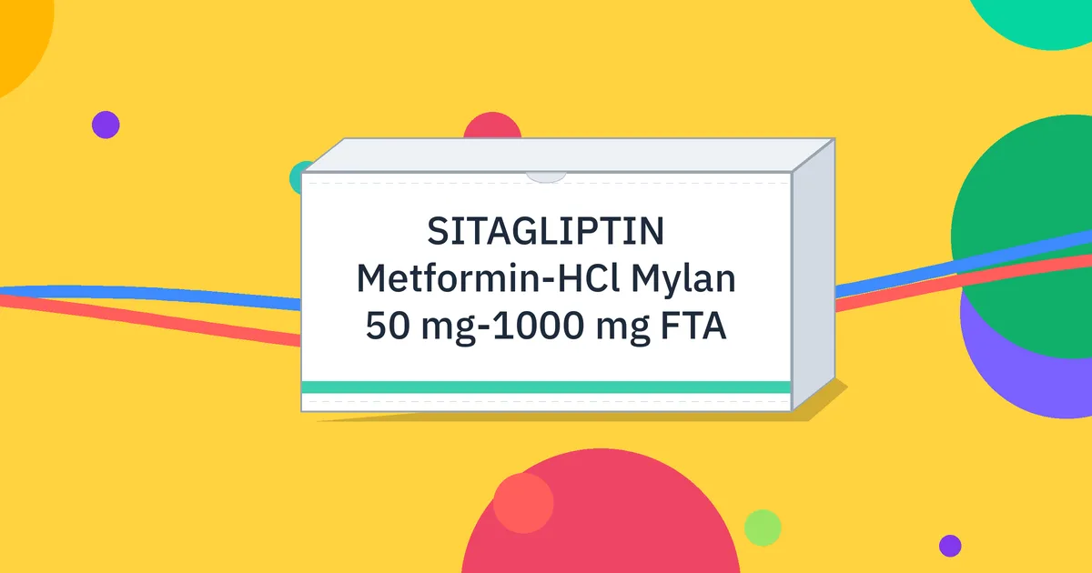 Symbolbild: Packung mit der Aufschrift SITAGLIPTIN Metformin-HCl Mylan 50 mg-1000 mg FTA (PZN 17987105) – Verfügbarkeit und Bezug in Apotheken in Frankfurt am Main