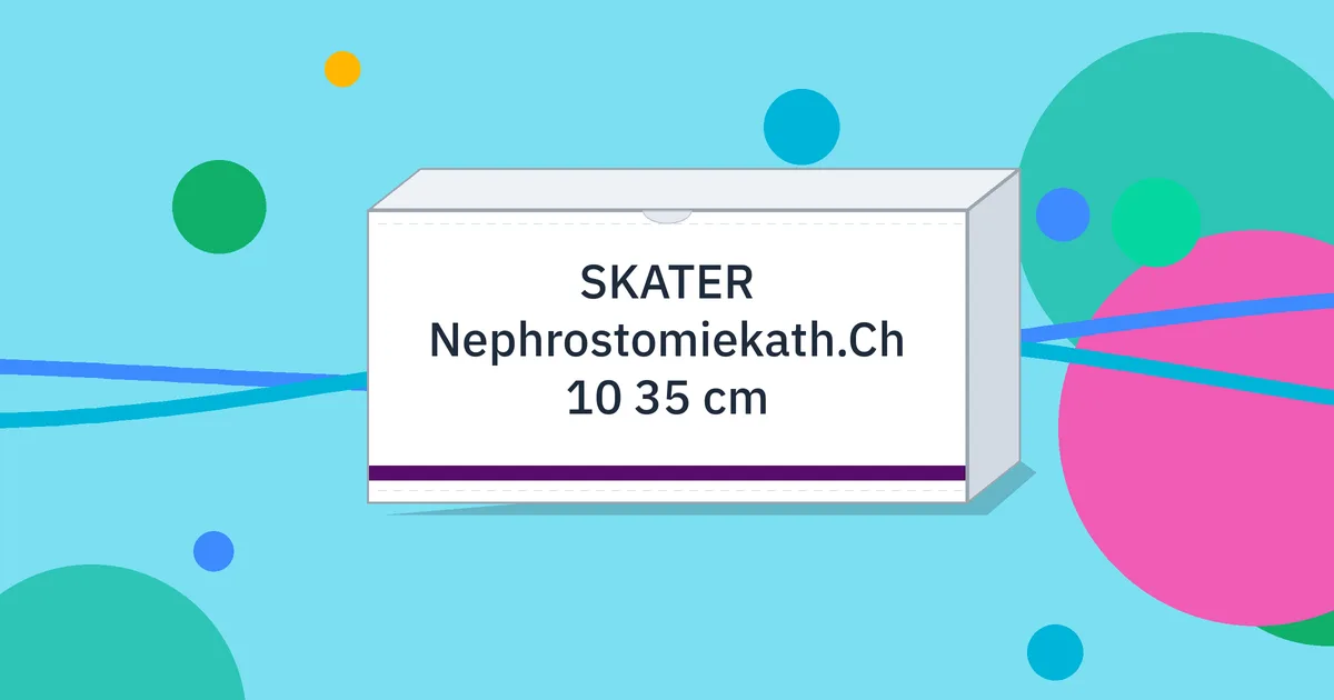 Symbolbild: Packung mit der Aufschrift SKATER Nephrostomiekath.Ch 10 35 cm (PZN 04508221) – Verfügbarkeit und Bezug in Apotheken in Frankfurt am Main