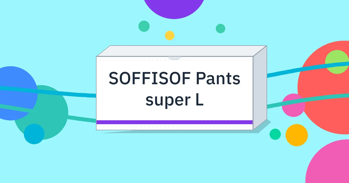 Symbolbild: Packung mit der Aufschrift SOFFISOF Pants super L (PZN 13720428) – Verfügbarkeit und Bezug in Apotheken in Frankfurt am Main