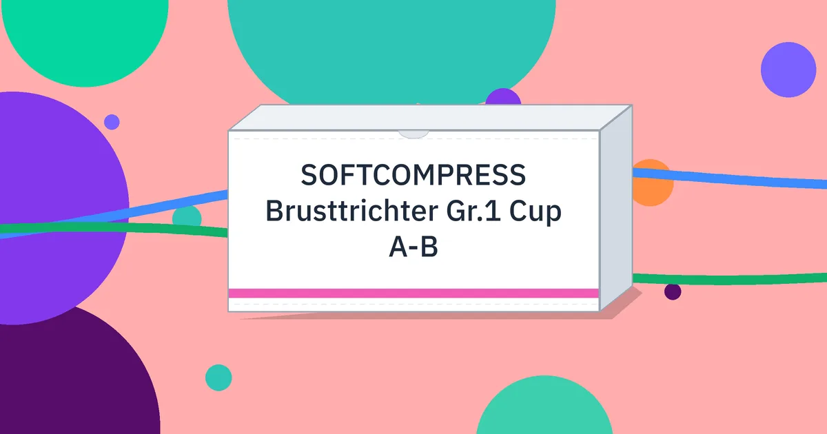 Symbolbild: Packung mit der Aufschrift SOFTCOMPRESS Brusttrichter Gr.1 Cup A-B (PZN 13505919) – Verfügbarkeit und Bezug in Apotheken in Frankfurt am Main