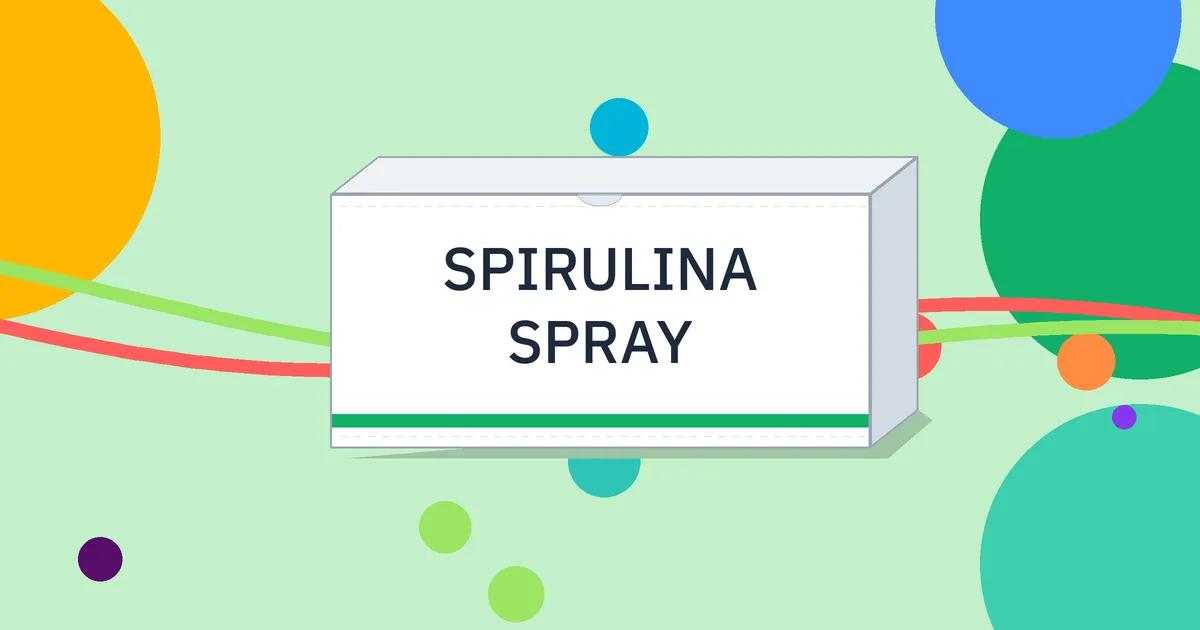 Symbolbild: Packung mit der Aufschrift SPIRULINA SPRAY (PZN 18353897) – Verfügbarkeit und Bezug in Apotheken in Frankfurt am Main