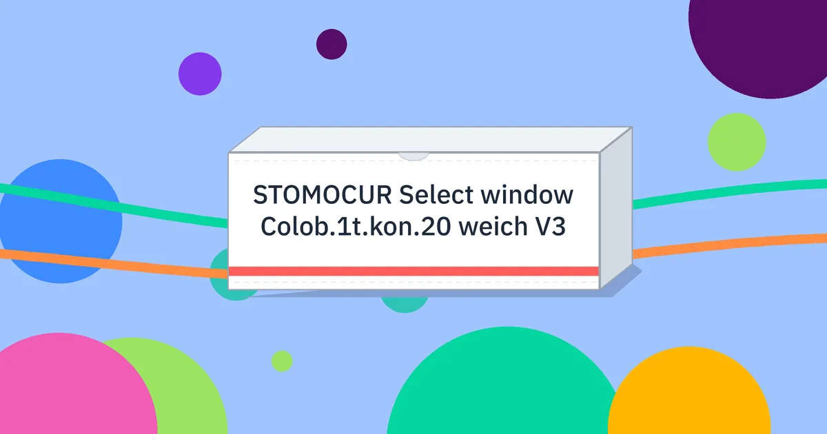 Symbolbild: Packung mit der Aufschrift STOMOCUR Select window Colob.1t.kon.20 weich V3 (PZN 09240154) – Verfügbarkeit und Bezug in Apotheken in Frankfurt am Main