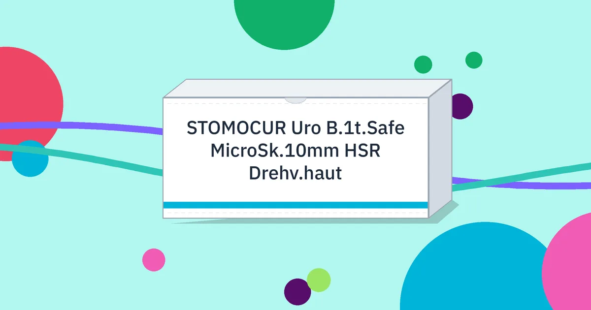 Symbolbild: Packung mit der Aufschrift STOMOCUR Uro B.1t.Safe MicroSk.10mm HSR Drehv.haut (PZN 17846712) – Verfügbarkeit und Bezug in Apotheken in Frankfurt am Main
