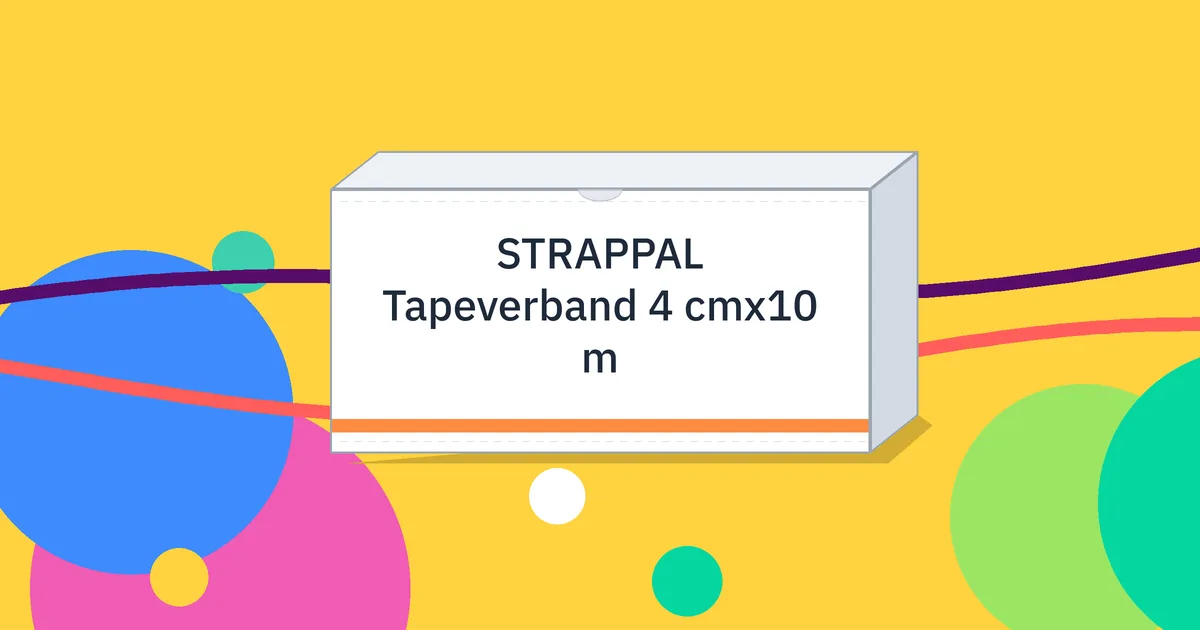 Symbolbild: Packung mit der Aufschrift STRAPPAL Tapeverband 4 cmx10 m (PZN 13413666) – Verfügbarkeit und Bezug in Apotheken in Frankfurt am Main