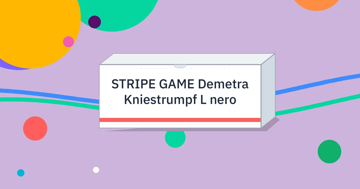 Symbolbild: Packung mit der Aufschrift STRIPE GAME Demetra Kniestrumpf L nero (PZN 20719673) – Verfügbarkeit und Bezug in Apotheken in Frankfurt am Main