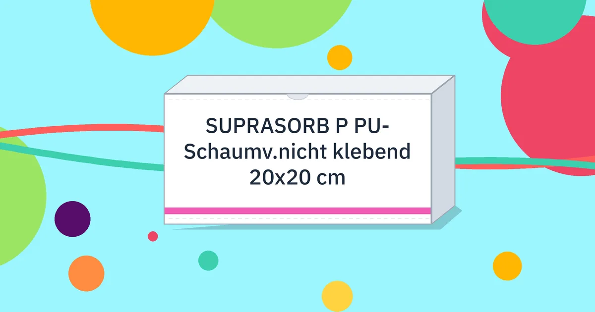Symbolbild: Packung mit der Aufschrift SUPRASORB P PU-Schaumv.nicht klebend 20x20 cm (PZN 13345657) – Verfügbarkeit und Bezug in Apotheken in Frankfurt am Main