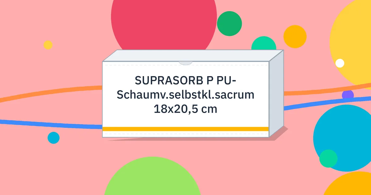 Symbolbild: Packung mit der Aufschrift SUPRASORB P PU-Schaumv.selbstkl.sacrum 18x20,5 cm (PZN 11115893) – Verfügbarkeit und Bezug in Apotheken in Frankfurt am Main