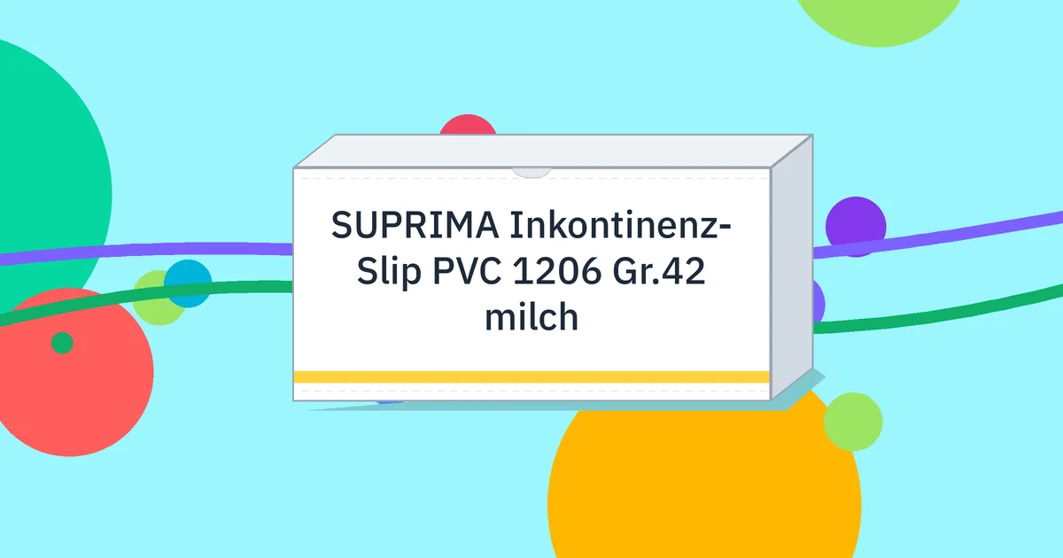 Symbolbild: Packung mit der Aufschrift SUPRIMA Inkontinenz-Slip PVC 1206 Gr.42 milch (PZN 03922183) – Verfügbarkeit und Bezug in Apotheken in Frankfurt am Main