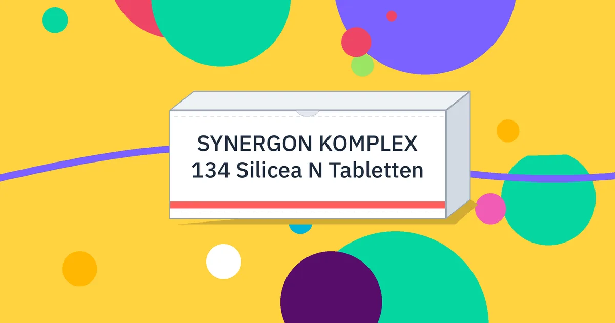 Symbolbild: Packung mit der Aufschrift SYNERGON KOMPLEX 134 Silicea N Tabletten (PZN 04905666) – Verfügbarkeit und Bezug in Apotheken in Frankfurt am Main