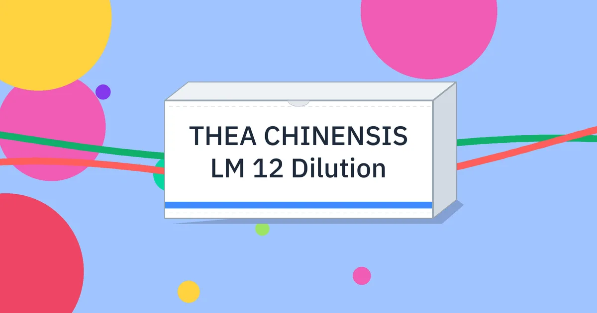 Symbolbild: Packung mit der Aufschrift THEA CHINENSIS LM 12 Dilution (PZN 13219295) – Verfügbarkeit und Bezug in Apotheken in Frankfurt am Main