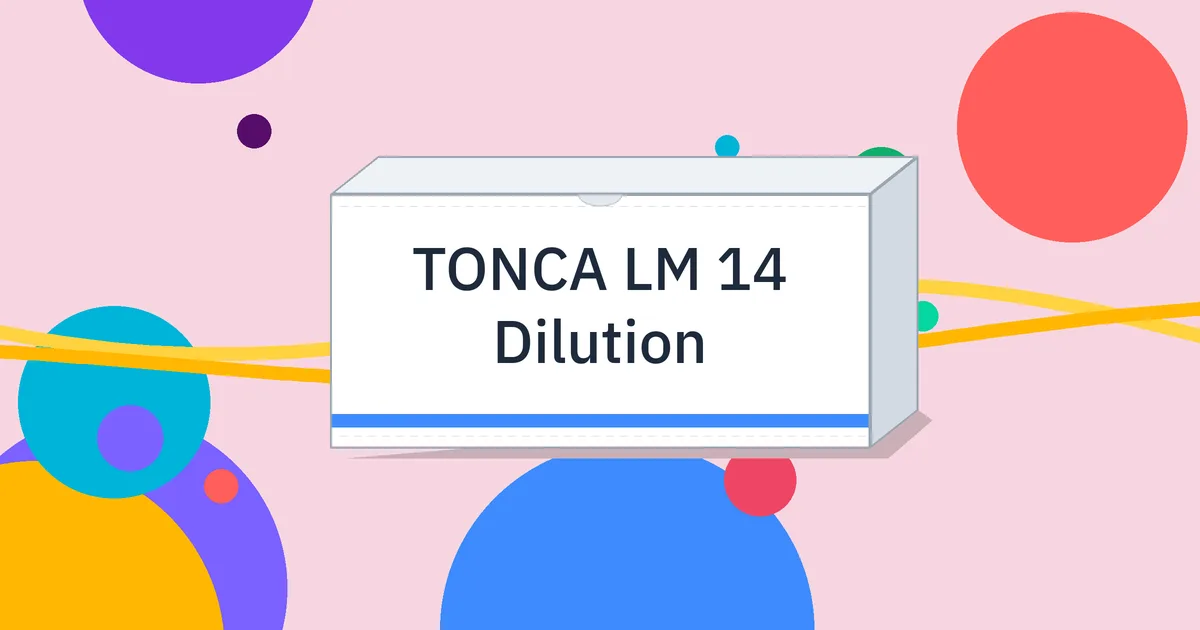Symbolbild: Packung mit der Aufschrift TONCA LM 14 Dilution (PZN 13225290) – Verfügbarkeit und Bezug in Apotheken in Frankfurt am Main
