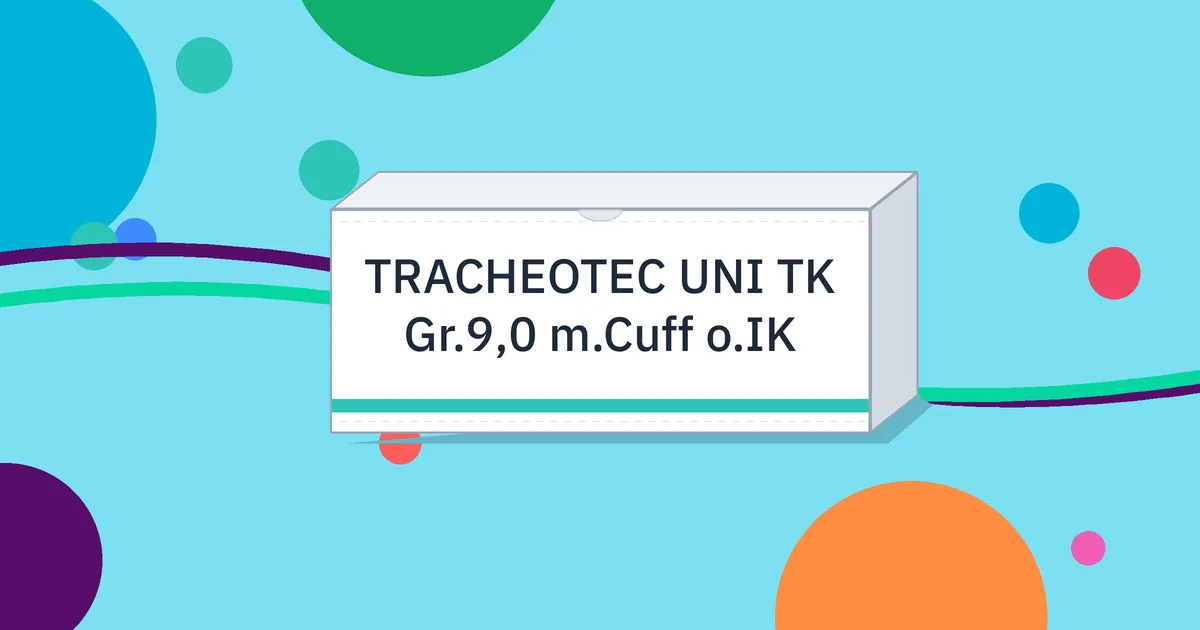 Symbolbild: Packung mit der Aufschrift TRACHEOTEC UNI TK Gr.9,0 m.Cuff o.IK (PZN 02532557) – Verfügbarkeit und Bezug in Apotheken in Frankfurt am Main