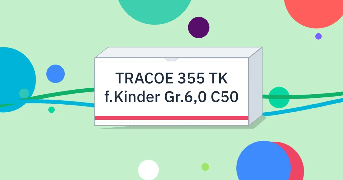 Symbolbild: Packung mit der Aufschrift TRACOE 355 TK f.Kinder Gr.6,0 C50 (PZN 11644539) – Verfügbarkeit und Bezug in Apotheken in Frankfurt am Main