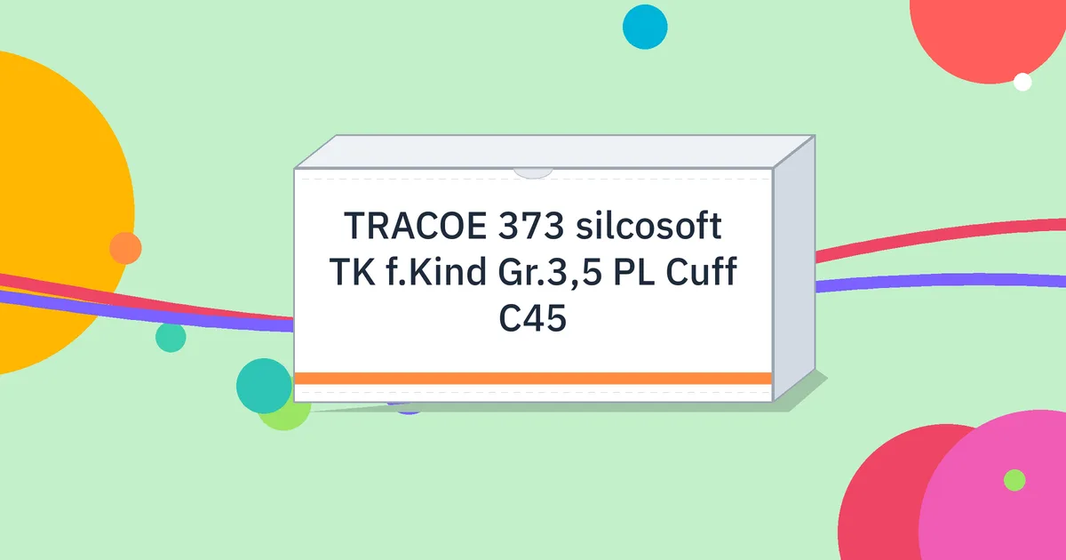 Symbolbild: Packung mit der Aufschrift TRACOE 373 silcosoft TK f.Kind Gr.3,5 PL Cuff C45 (PZN 14317083) – Verfügbarkeit und Bezug in Apotheken in Frankfurt am Main