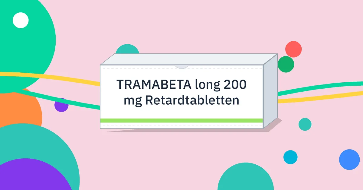 Symbolbild: Packung mit der Aufschrift TRAMABETA long 200 mg Retardtabletten (PZN 01313505) – Verfügbarkeit und Bezug in Apotheken in Frankfurt am Main