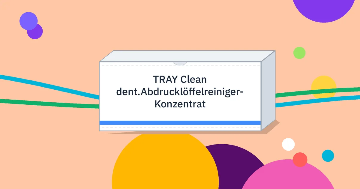 Symbolbild: Packung mit der Aufschrift TRAY Clean dent.Abdrucklöffelreiniger-Konzentrat (PZN 09668024) – Verfügbarkeit und Bezug in Apotheken in Frankfurt am Main