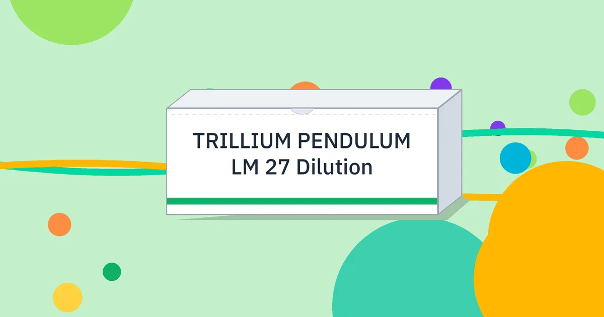 Symbolbild: Packung mit der Aufschrift TRILLIUM PENDULUM LM 27 Dilution (PZN 13227283) – Verfügbarkeit und Bezug in Apotheken in Frankfurt am Main