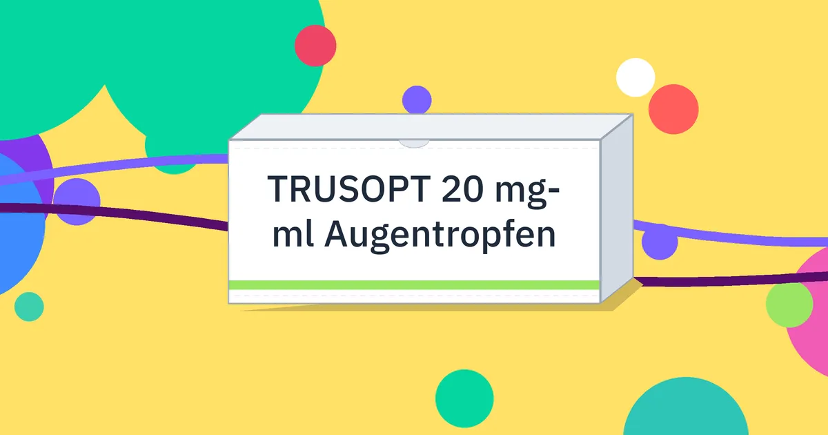 Symbolbild: Packung mit der Aufschrift TRUSOPT 20 mg-ml Augentropfen (PZN 07186290) – Verfügbarkeit und Bezug in Apotheken in Frankfurt am Main