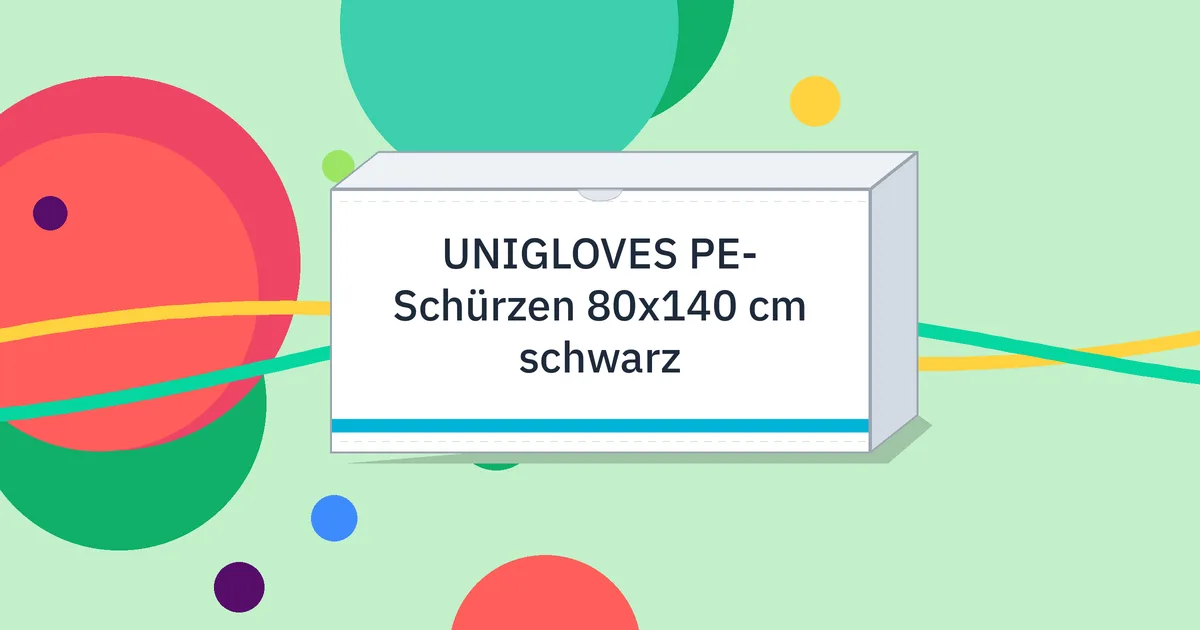Symbolbild: Packung mit der Aufschrift UNIGLOVES PE-Schürzen 80x140 cm schwarz (PZN 12387978) – Verfügbarkeit und Bezug in Apotheken in Frankfurt am Main