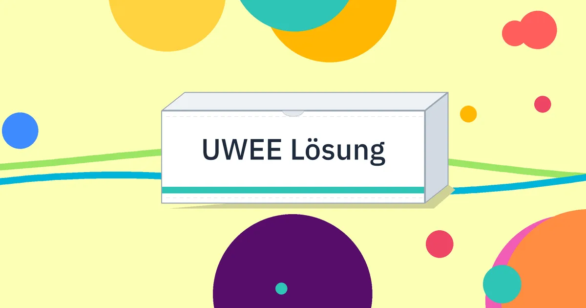 Symbolbild: Packung mit der Aufschrift UWEE Lösung (PZN 04900574) – Verfügbarkeit und Bezug in Apotheken in Frankfurt am Main