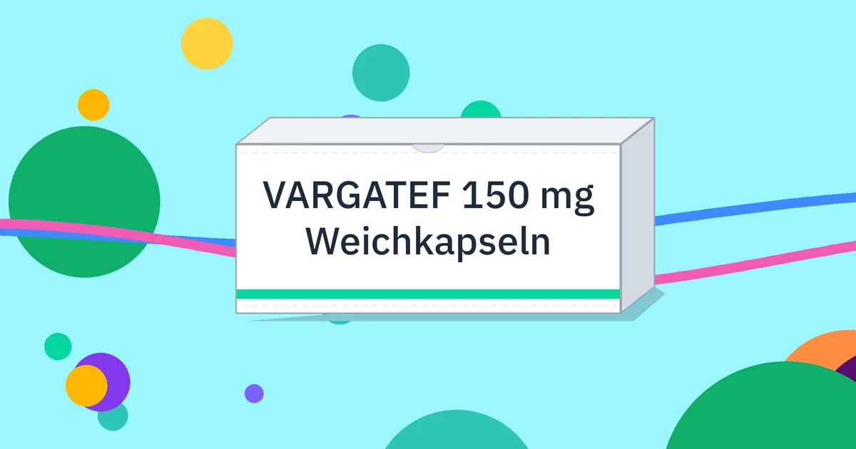 Symbolbild: Packung mit der Aufschrift VARGATEF 150 mg Weichkapseln (PZN 10061391) – Verfügbarkeit und Bezug in Apotheken in Frankfurt am Main