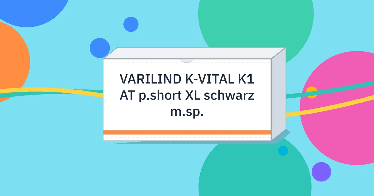 Symbolbild: Packung mit der Aufschrift VARILIND K-VITAL K1 AT p.short XL schwarz m.sp. (PZN 20560451) – Verfügbarkeit und Bezug in Apotheken in Frankfurt am Main