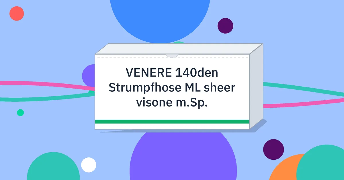 Symbolbild: Packung mit der Aufschrift VENERE 140den Strumpfhose ML sheer visone m.Sp. (PZN 16171502) – Verfügbarkeit und Bezug in Apotheken in Frankfurt am Main