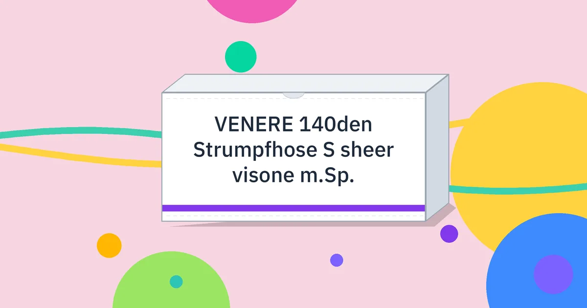Symbolbild: Packung mit der Aufschrift VENERE 140den Strumpfhose S sheer visone m.Sp. (PZN 16171488) – Verfügbarkeit und Bezug in Apotheken in Frankfurt am Main