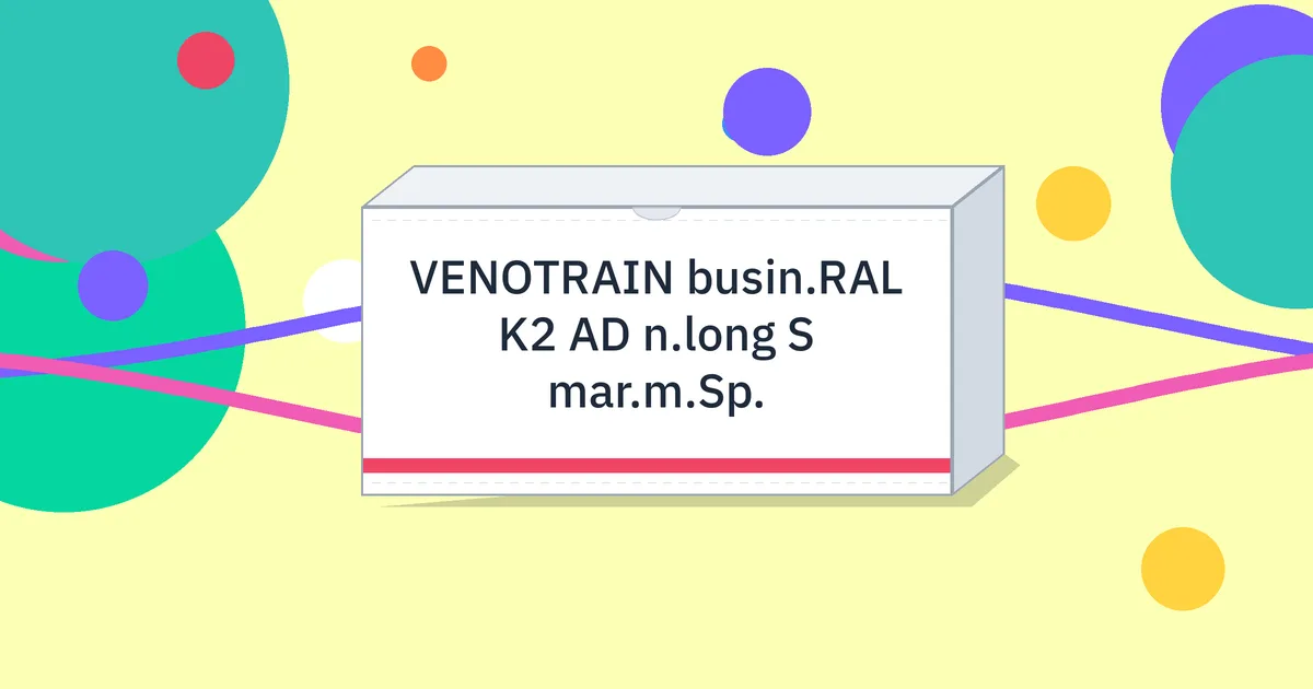 Symbolbild: Packung mit der Aufschrift VENOTRAIN busin.RAL K2 AD n.long S mar.m.Sp. (PZN 06949194) – Verfügbarkeit und Bezug in Apotheken in Frankfurt am Main